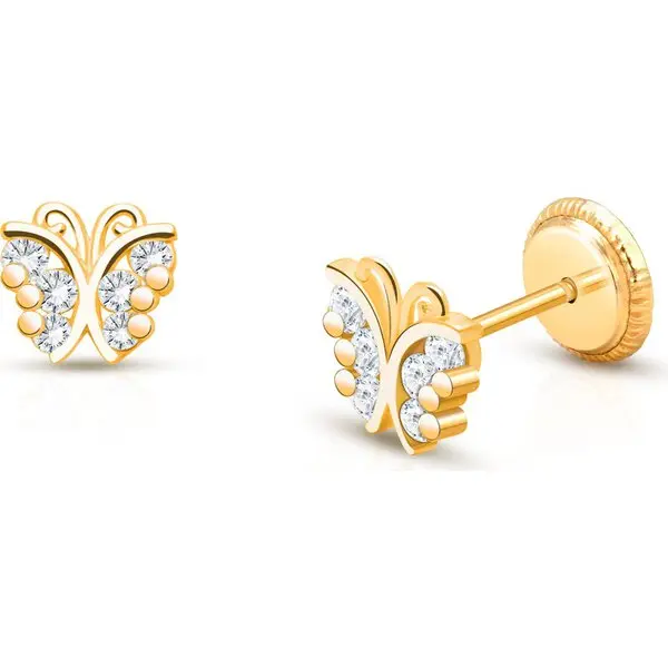 TINY BLESSINGS 14k Gold Butterfly Stud Earrings - 14k Yellow Gold