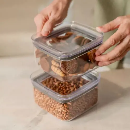 OU Airtight Stackable Food Storage Container Set With Leak Proof Lid