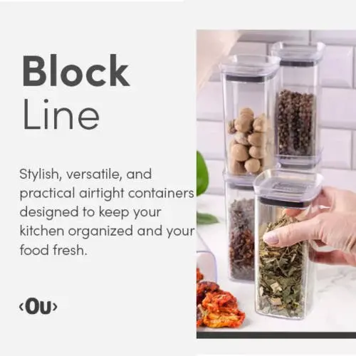 OU Airtight Stackable Food Storage Container Set With Leak Proof Lid