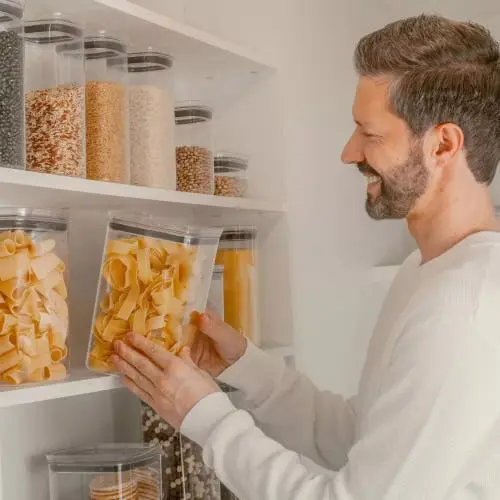 OU Airtight Stackable Food Storage Container Set With Leak Proof Lid
