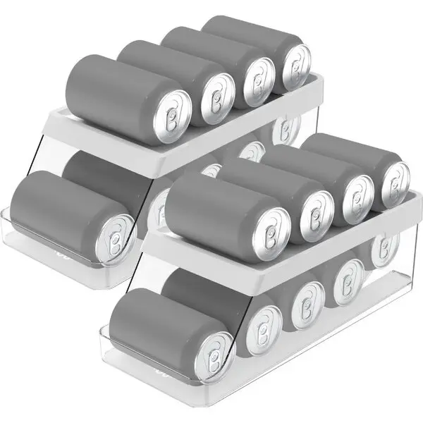 OU Rolling Bpa Free Can Dispenser Organizer 2 Piece Set - Clear