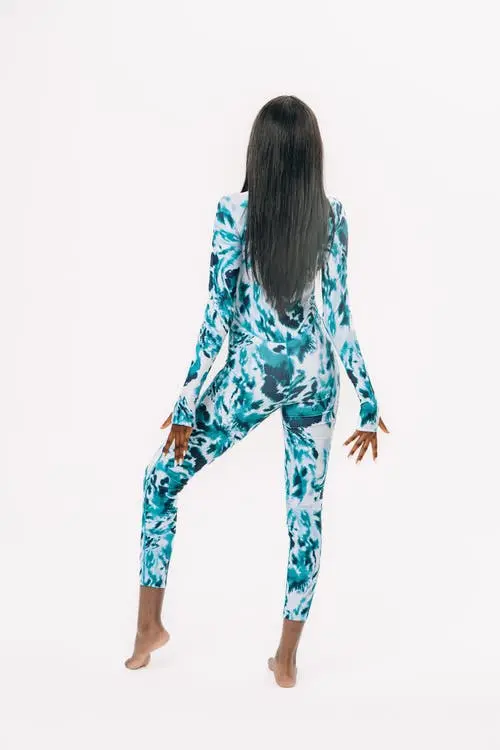 Tutublue Full-body One-piece Swimsuit Upf 50 - Ocean Blue Leopard