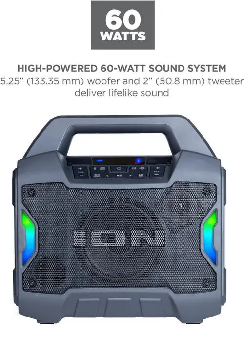 ION AUDIO Game Day Primetime Portable Bluetooth Speaker