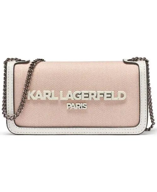 Karl Lagerfeld Paris Kosette Canvas Shoulder Bag - Pink