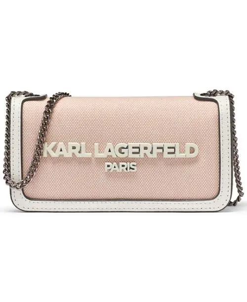 Karl Lagerfeld Paris Kosette Canvas Shoulder Bag - Pink