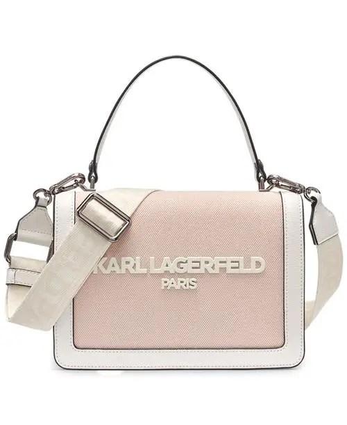 Karl Lagerfeld Paris Simione Satchel - Pink/canvas