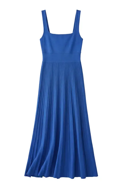 LOVE ALL TENNIS Eden Sheer Knit Midi Dress - Blue