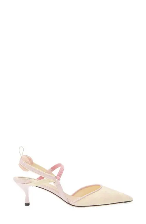 Fendi Colibri Floral Slingback Pumps - Lime Gerbera