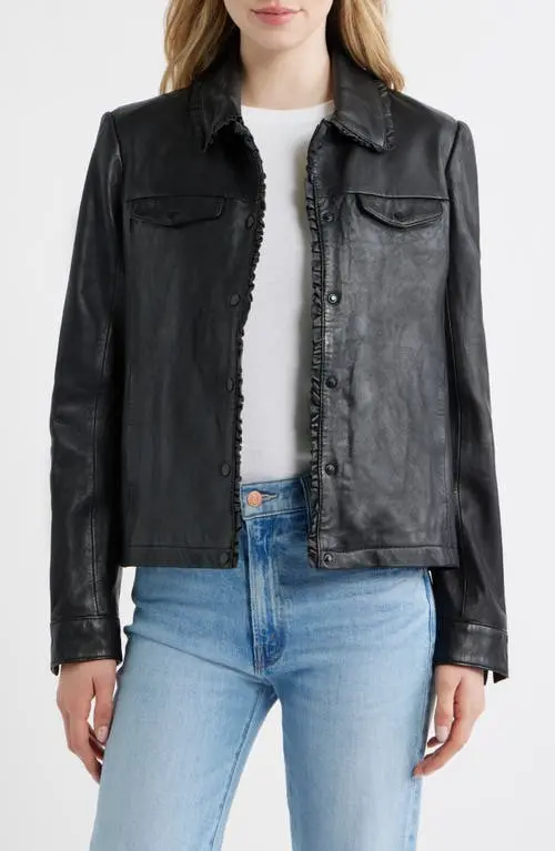 Mauritius Limma Ruffle Leather Jacket