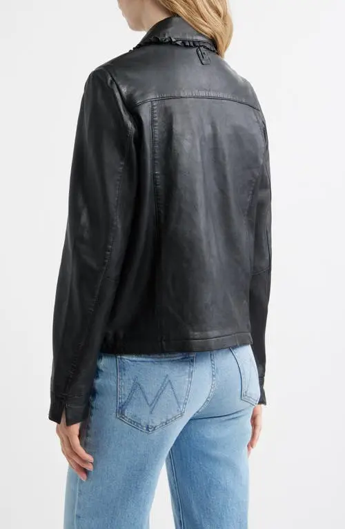 Mauritius Limma Ruffle Leather Jacket