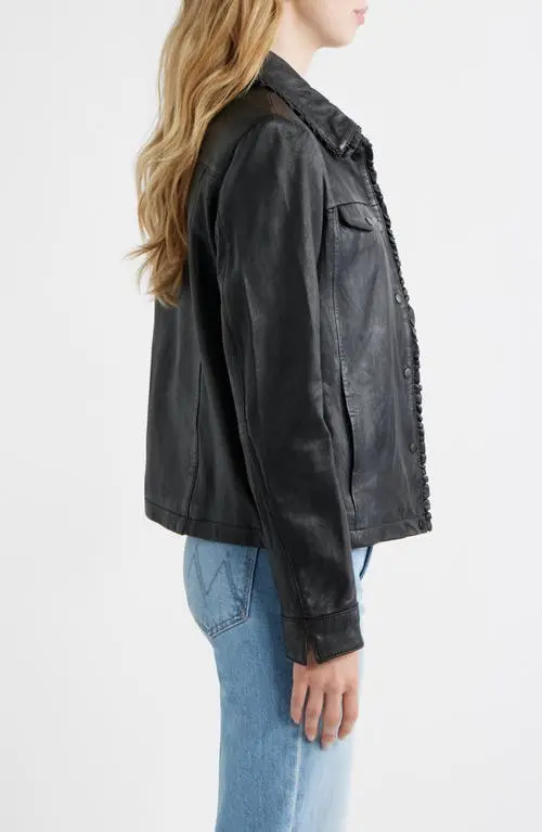 Mauritius Limma Ruffle Leather Jacket