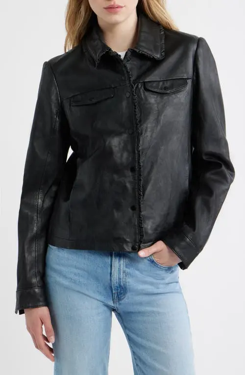 Mauritius Limma Ruffle Leather Jacket
