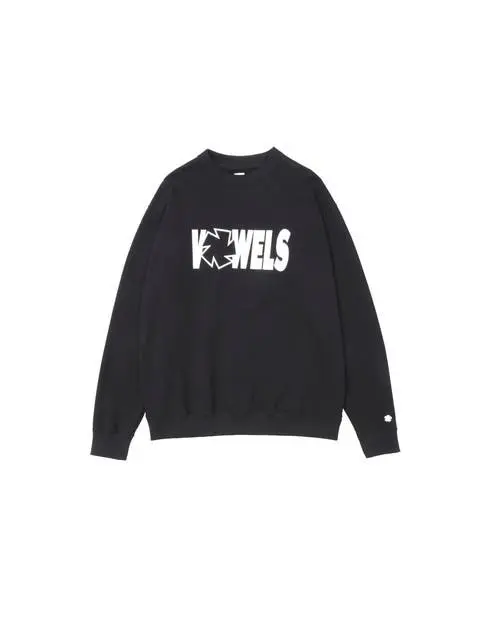 VOWELS Icon Spell Out Crewneck - Black