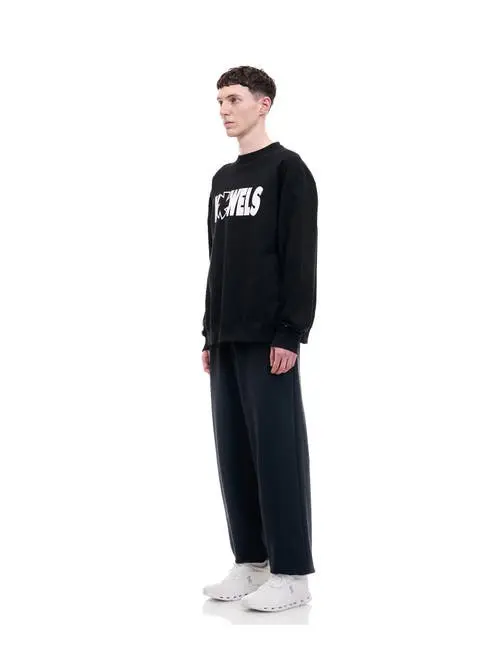 VOWELS Icon Spell Out Crewneck - Black