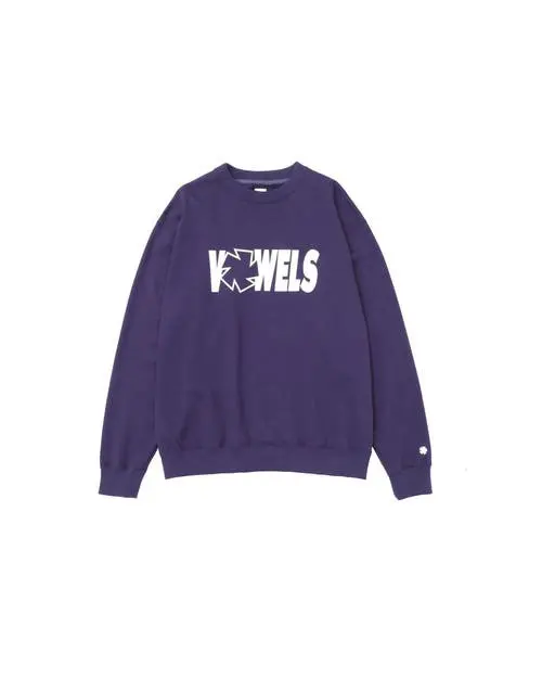 VOWELS Icon Spell Out Crewneck - Navy