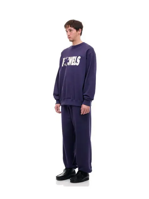 VOWELS Icon Spell Out Crewneck - Navy