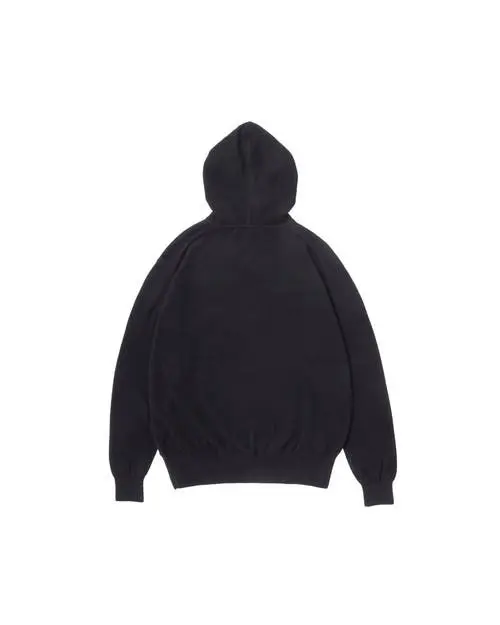 VOWELS Knitted Hoodie - Black