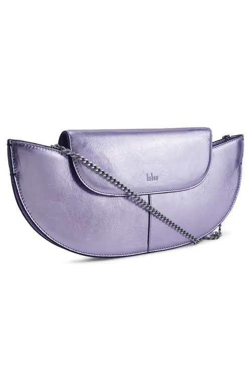 BEHNO Nadia Metallic Leather Clutch - Thistle