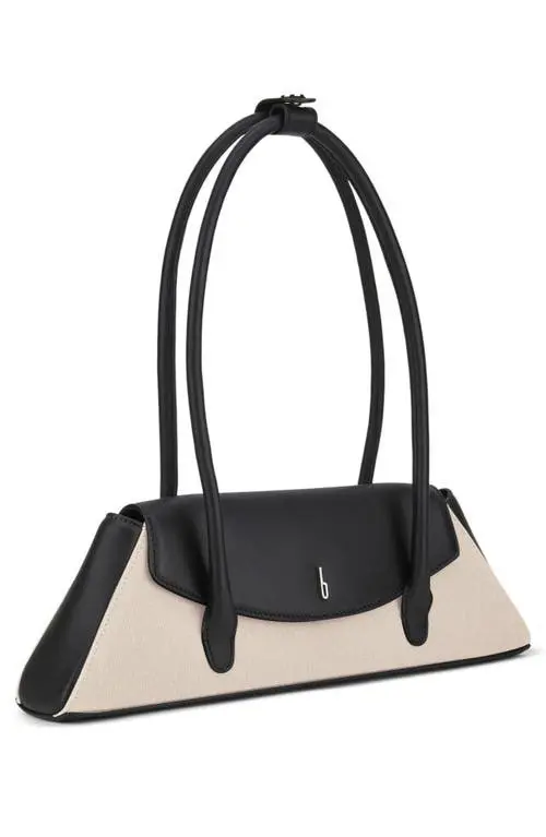 BEHNO Diana Canvas Shoulder Bag - Sand/black