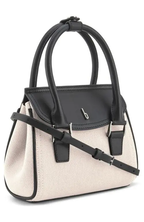 BEHNO Mini Coco Canvas & Leather Satchel - Sand/black