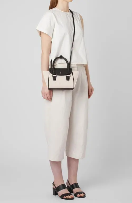 BEHNO Mini Coco Canvas & Leather Satchel - Sand/black