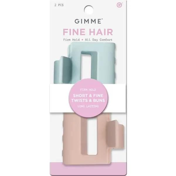 GIMME BEAUTY Rectangle Claw Clip Duo - Brown