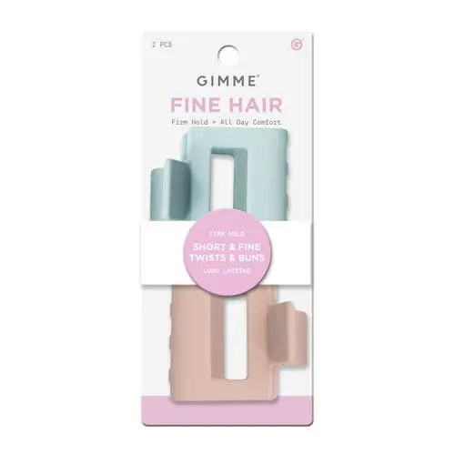 GIMME BEAUTY Rectangle Claw Clip Duo - Brown