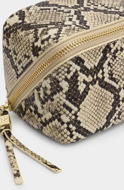 KATIE LOXTON Fold-out Mirror Make Up Bag - Faux Snake