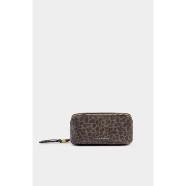 KATIE LOXTON Fold-out Mirror Make Up Bag - Leopard