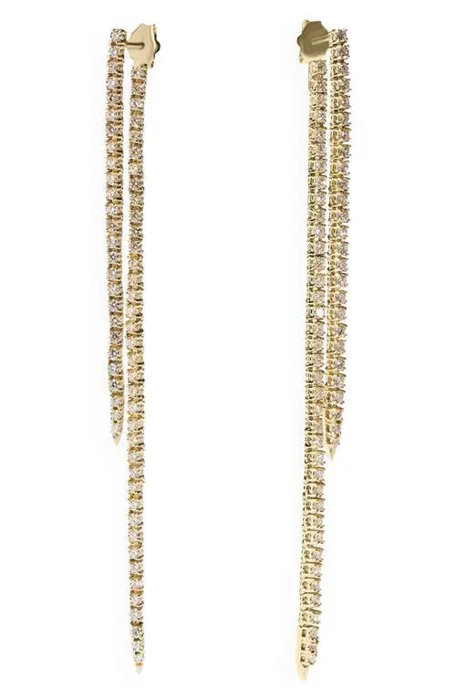 Lana Jewelry 14k Diamond Linear Drop Earrings - Yellow Gold