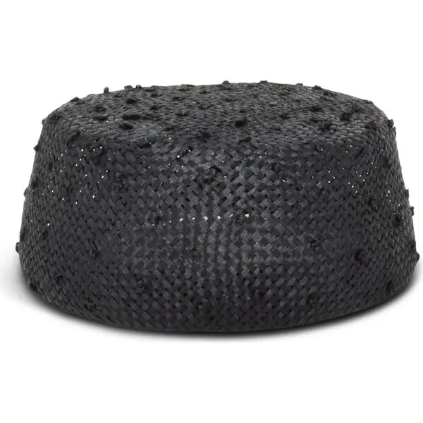 GIGI BURRIS MILLINERY Lauren Knotted Straw Pillbox Hat - Black Knotted