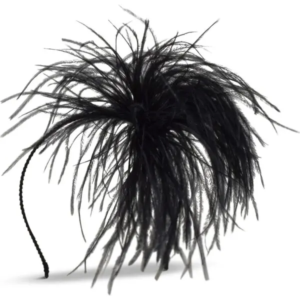 GIGI BURRIS MILLINERY Gwynnie Feather Headband - Black