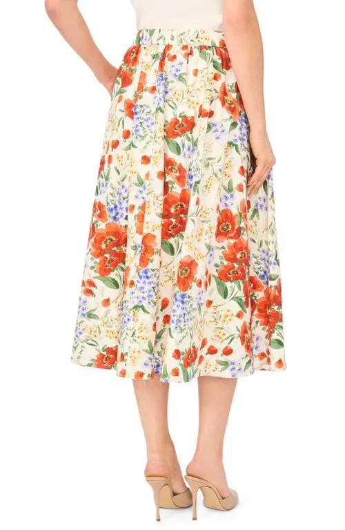 Ted Baker London Floral Print Gathered Midi Skirt