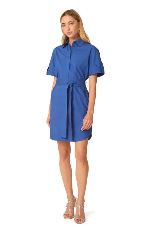 GILNER FARRAR Marlee Belted Cotton Shirt Dress - Azure