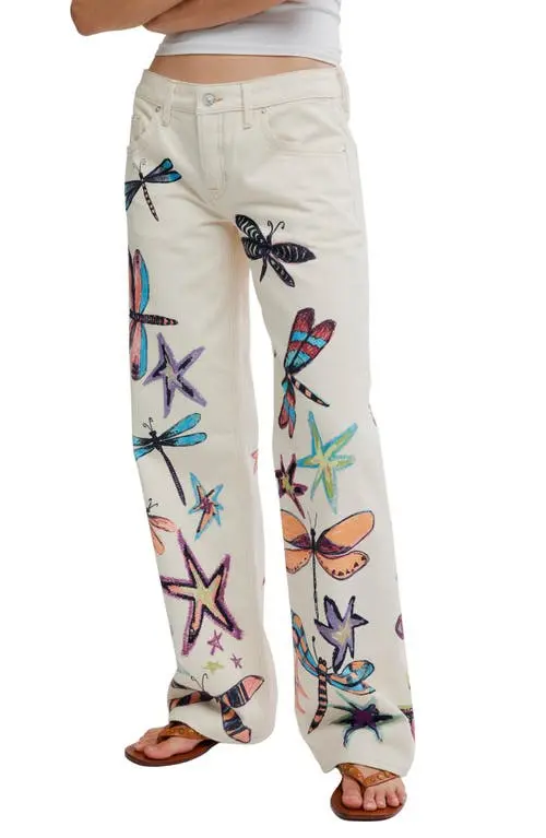 Free People Tennessee Trompe L'oeil Print Jeans