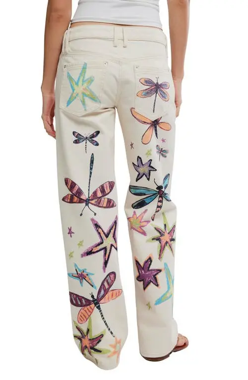 Free People Tennessee Trompe L'oeil Print Jeans