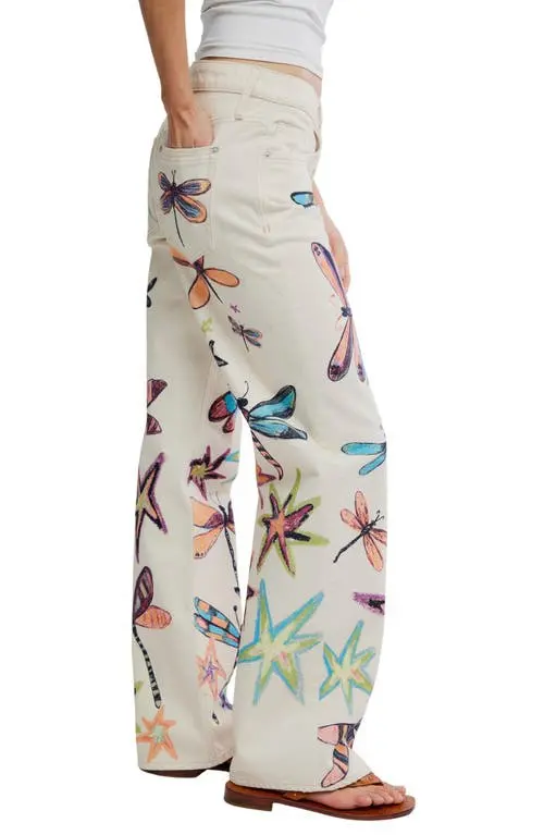 Free People Tennessee Trompe L'oeil Print Jeans