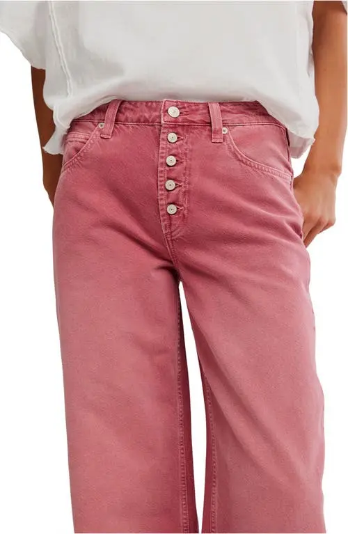 Free People Nia Exposed Button Boyfriend Jeans