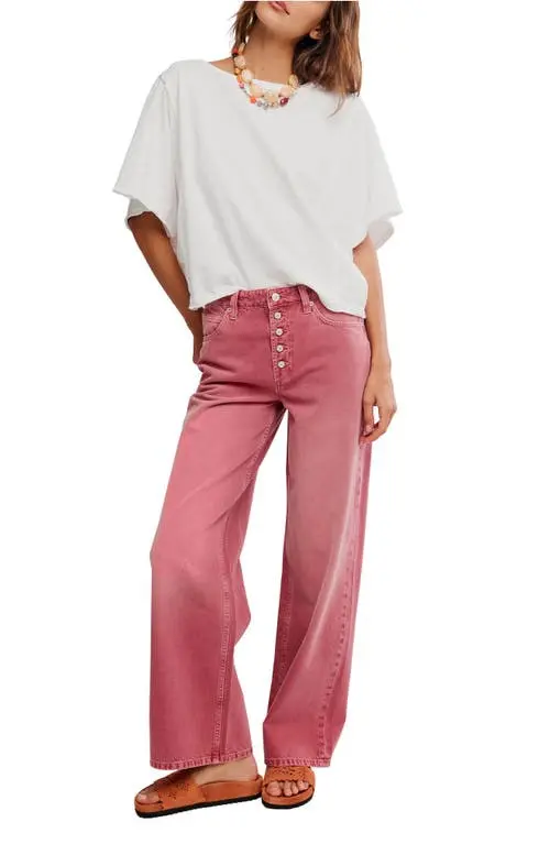 Free People Nia Exposed Button Boyfriend Jeans