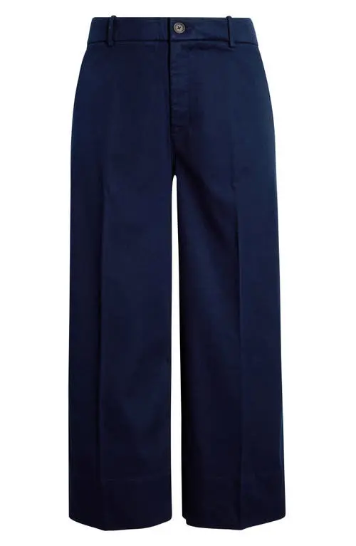 Spanx Supersmooth™ Crop Wide Leg Stretch Twill Trousers - Timeless Navy