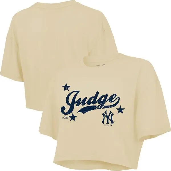 MAJESTIC THREADS Aaron Judge New York Yankees Crop Top - Cream