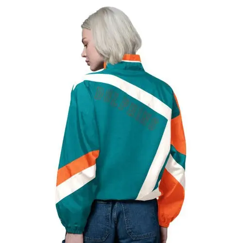 STARTER Vintage Miami Dolphins Full-zip Windbreaker