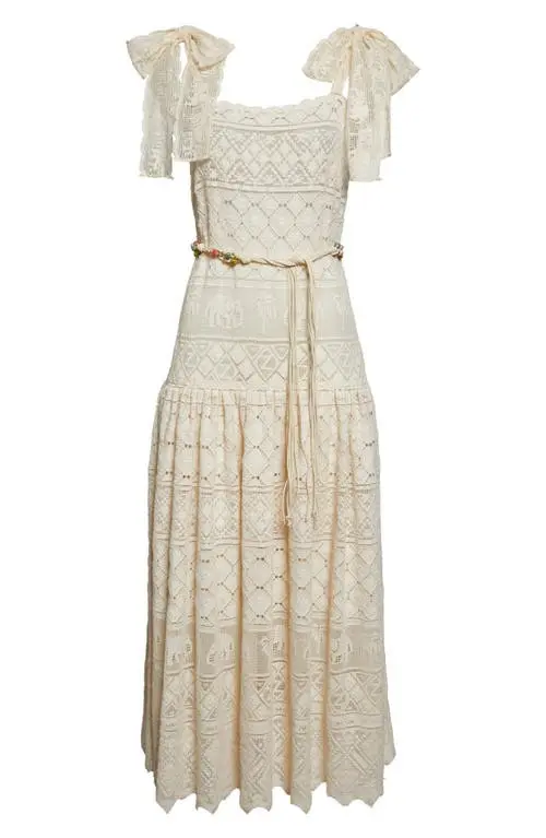 Zimmermann Indra Lace Cover-up Sundress - Tea