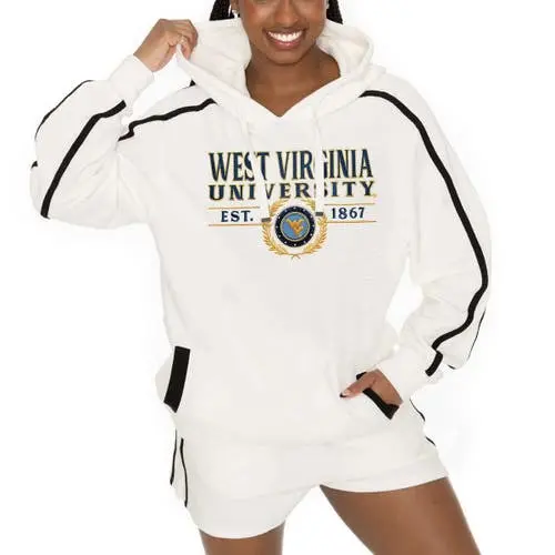 GAMEDAY COUTURE West Virginia Mountaineers Pullover Hoodie And Shorts Set - Cream