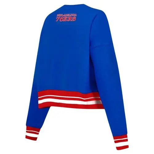 PRO STANDARD Philadelphia 76ers Area Code Cropped Pullover Sweatshirt