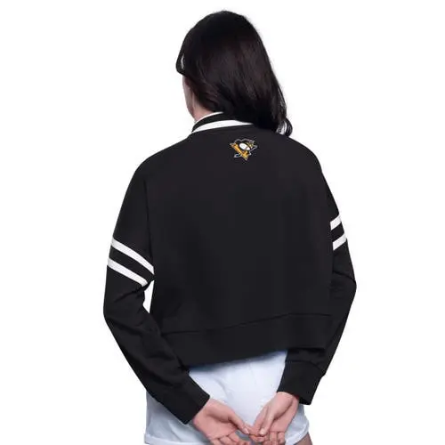 STARTER Pittsburgh Penguins Power Play Cropped Pullover Sweatshirt