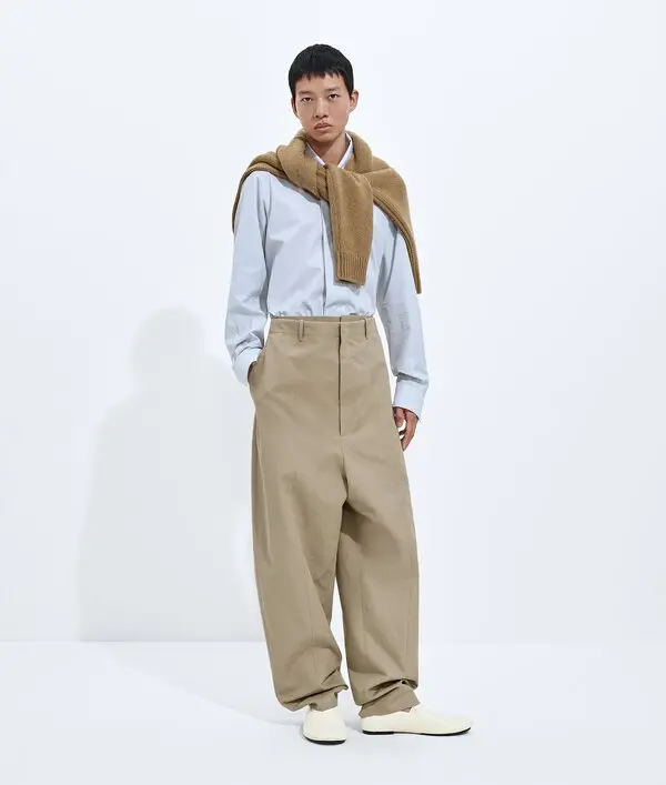 Bottega Veneta Light Cotton Double Waist Pants