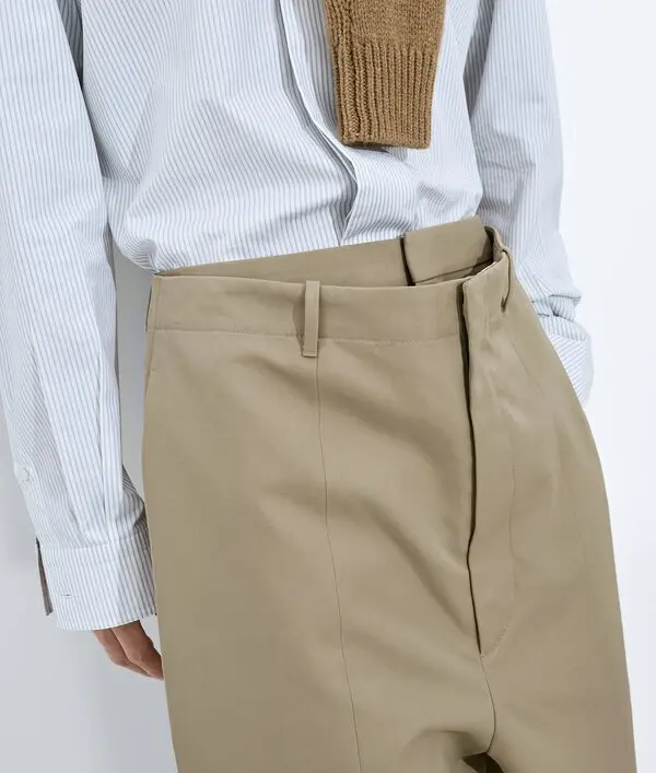 Bottega Veneta Light Cotton Double Waist Pants