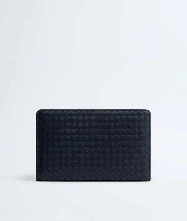 Bottega Veneta Intrecciato Nappa Leather Agenda Clutch - Midnight