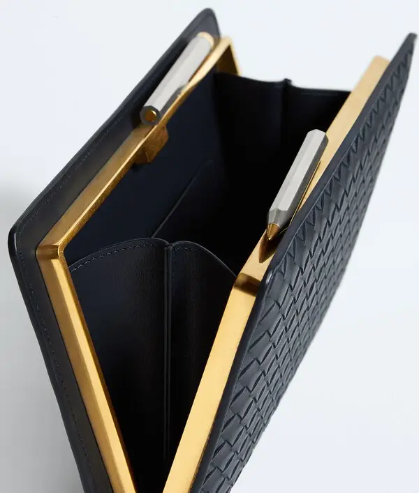 Bottega Veneta Intrecciato Nappa Leather Agenda Clutch - Midnight